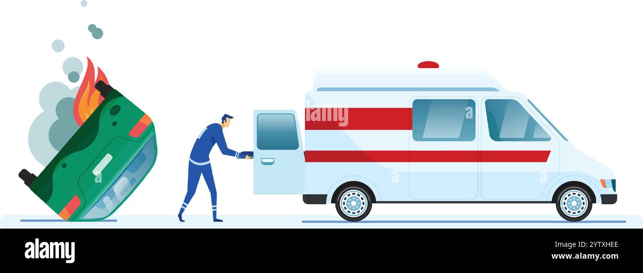 Emergency services scene near Stock Vector Images - Alamy