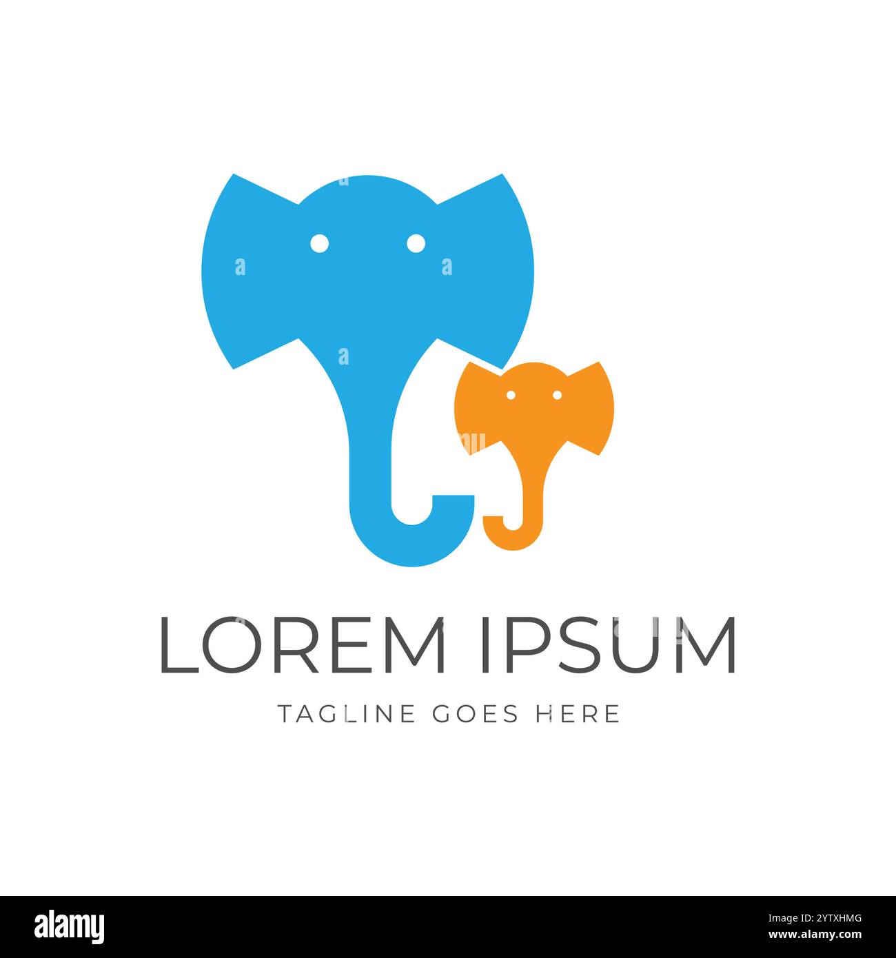 Cute Funny Friendly Cartoon Mascot Character Elephant Family Logo ...