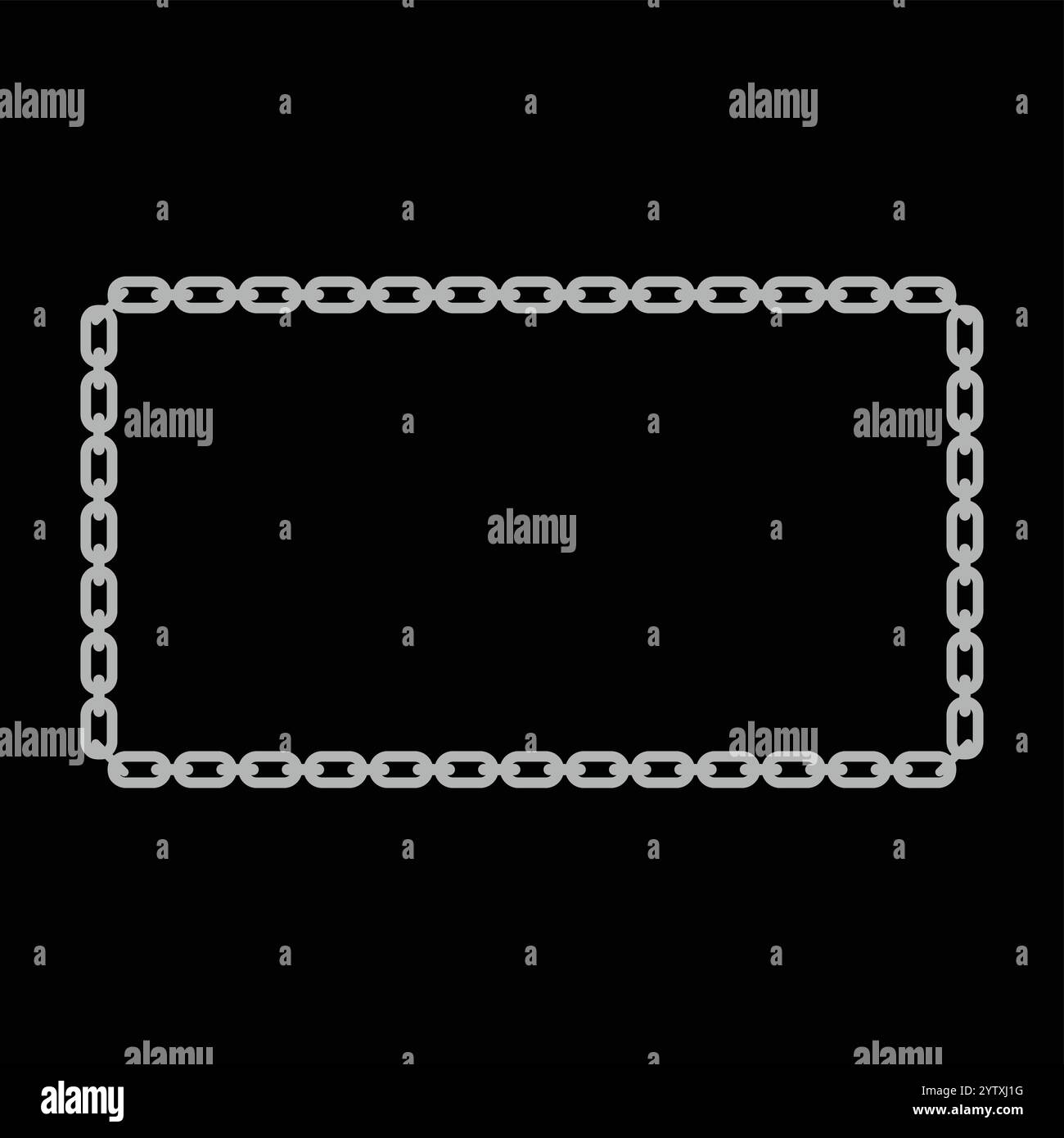 Simple Minimalist Chain Border Frame Illustration Symbol Design Vector ...