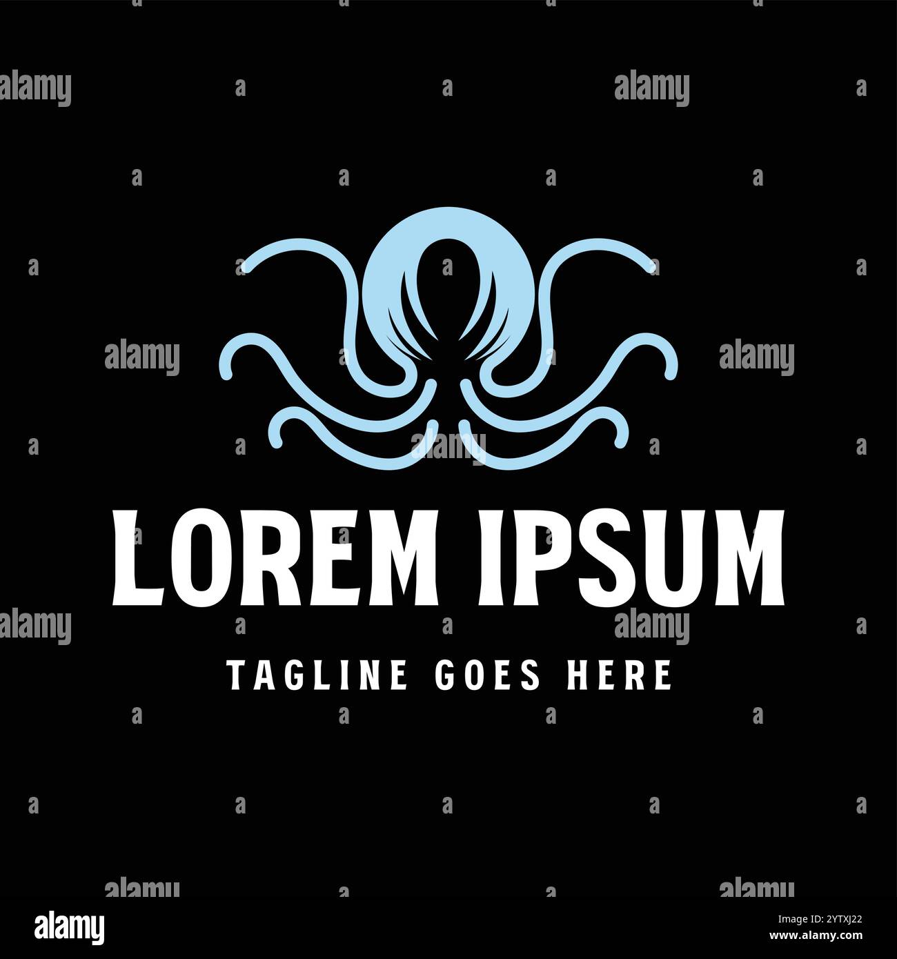 Simple Minimalist Octopus Squid Cuttlefish Kraken Monogram Logo Design ...