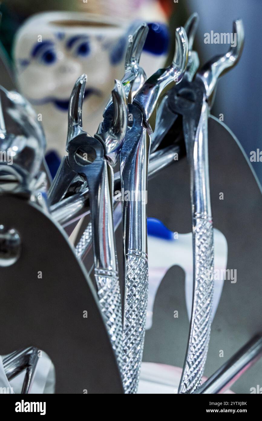 Dental and surgical tools, tooth extraction forceps Stock Photo - Alamy