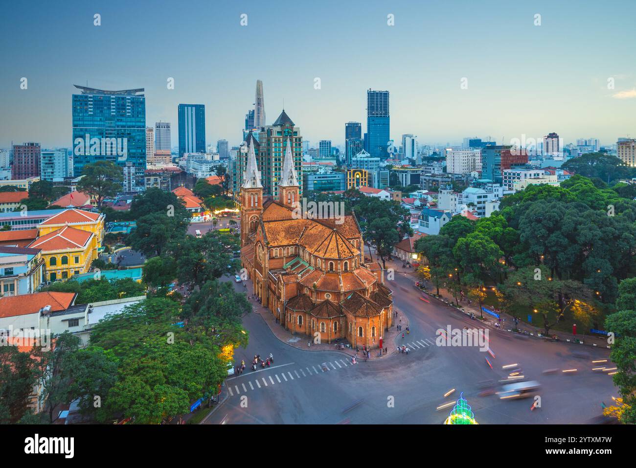 Notre Dame Cathedral Basilica of Saigon, the red church in Ho Chi Minh ...
