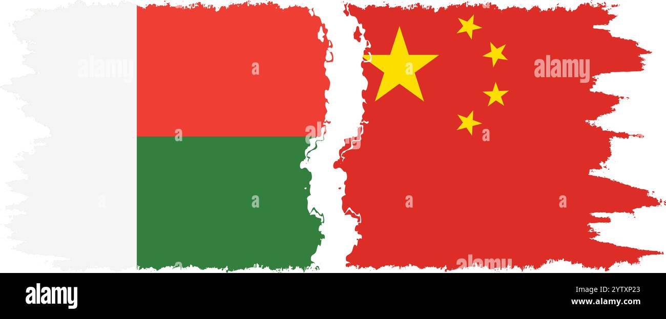 China and Madagascar grunge flags connection, vector Stock Vector Image ...