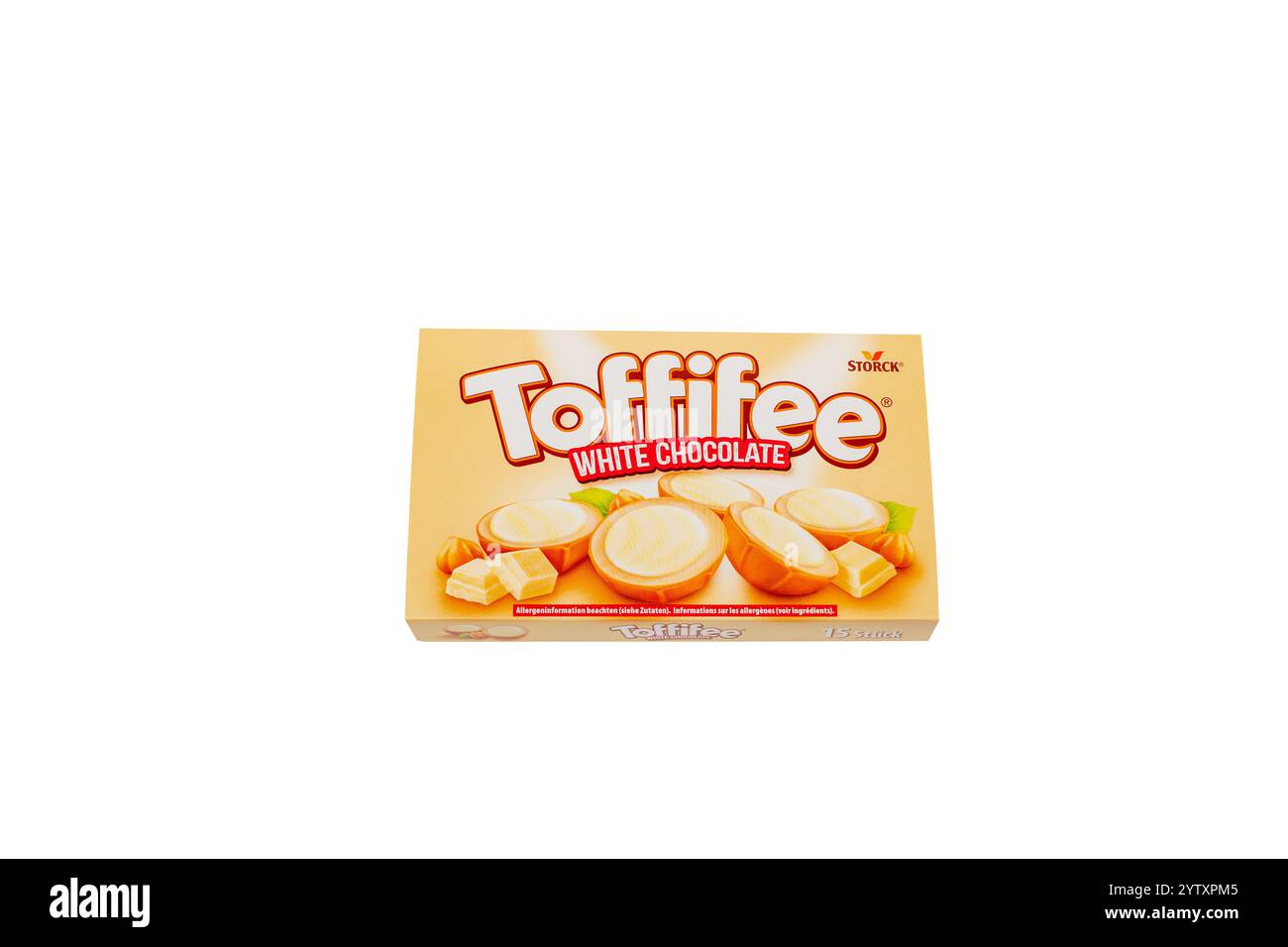 Germany Berlin December 7, 2024. Box of Toffifee white chocolate. The ...