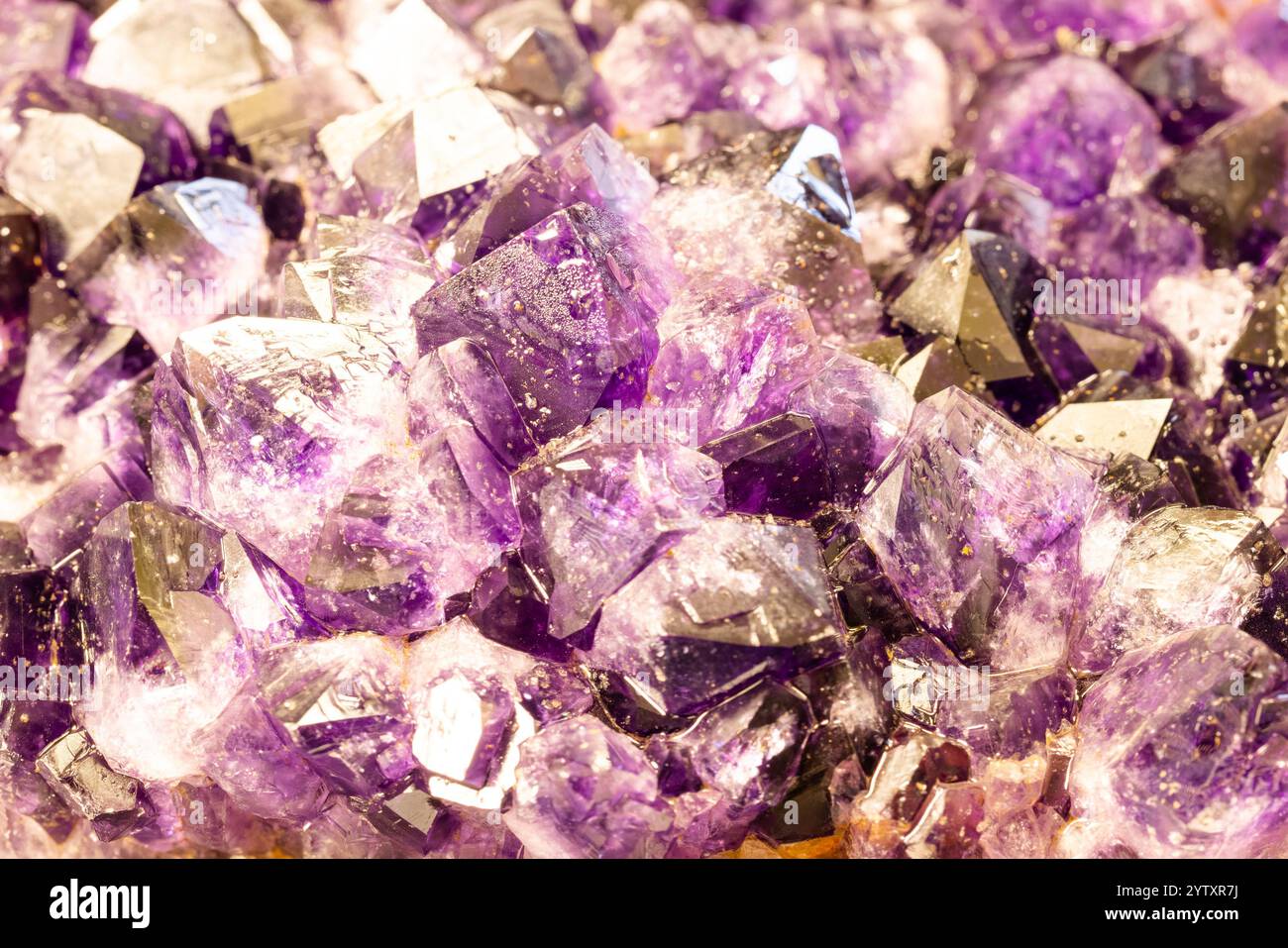 quartz or amethyst druse. macro detail texture background. close-up raw ...
