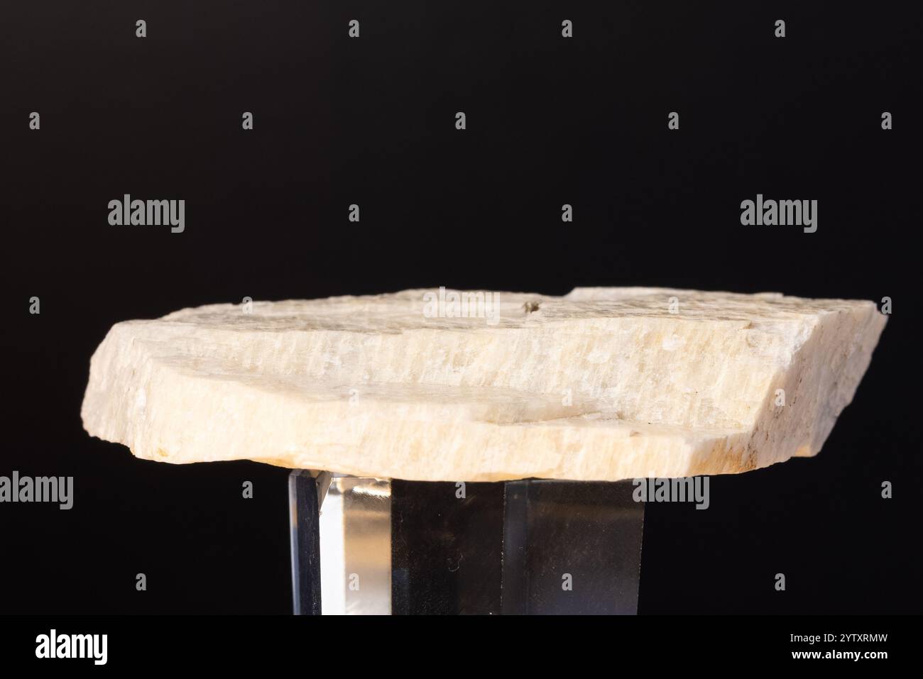 Natural specimen of Microcline feldspar or perthite split along mineral ...