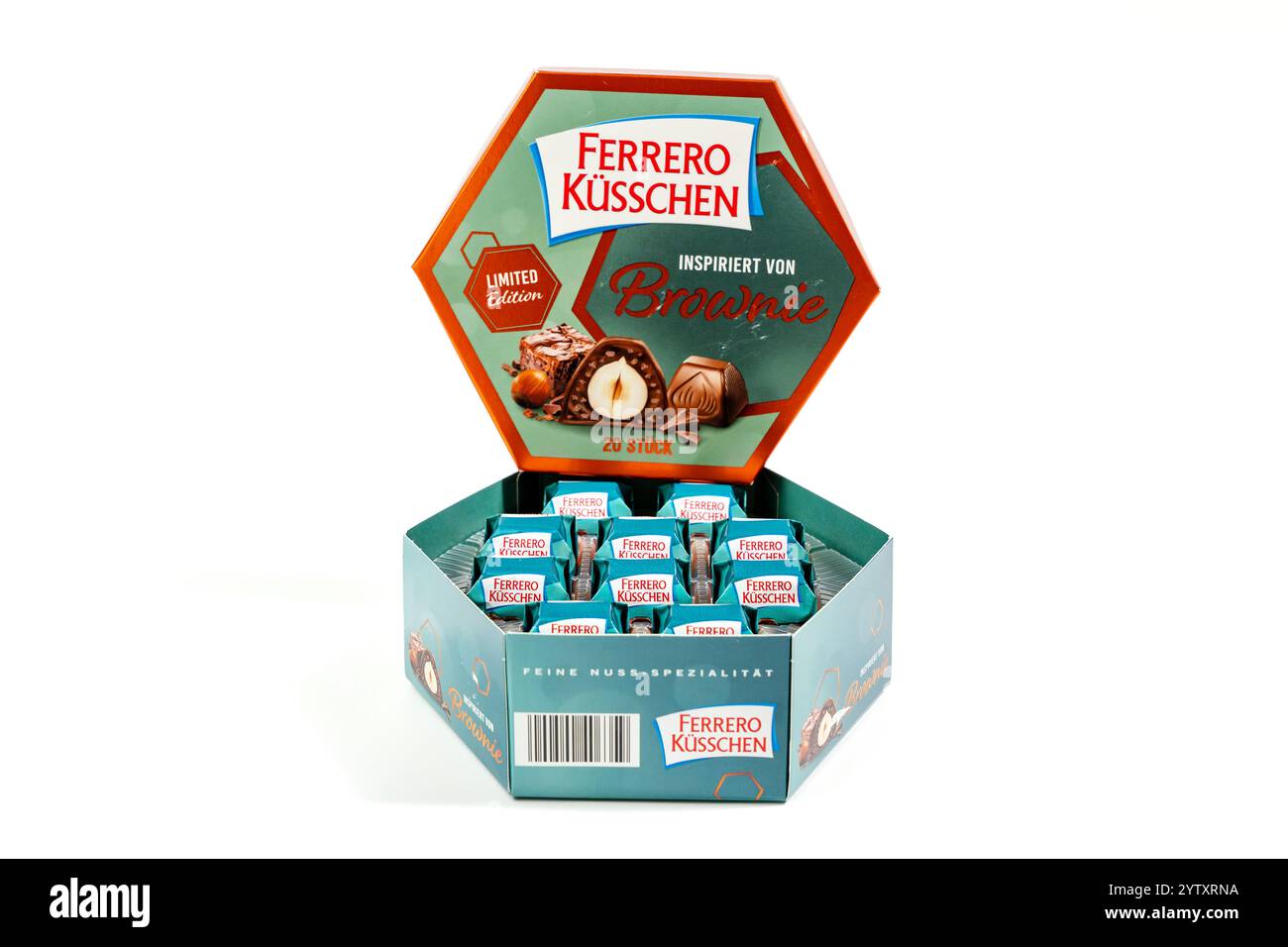 Germany Berlin December 7, 2024. Box of Ferrero Kusschen chocolates ...