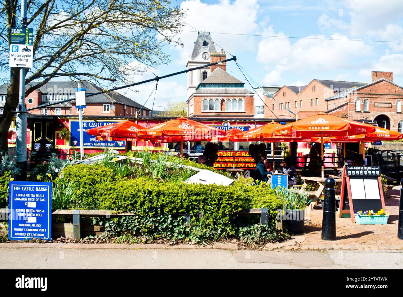 The Castle Barge Cafe, Newark on Trent, Nottinghamshire, England Stock ...
