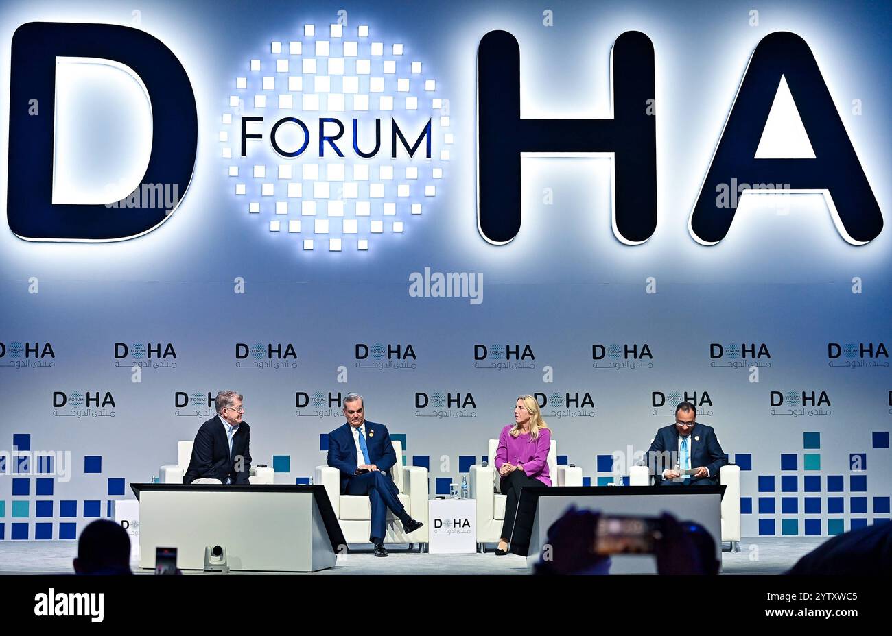 DOHA FORUM 2024 L to R Steve Clemons, AlJazeera English,Luis Abinader ...