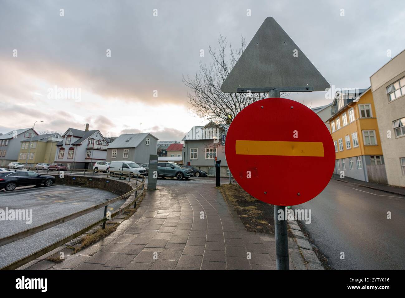 Reykjavík, Iceland road sign photo Stock Photo - Alamy