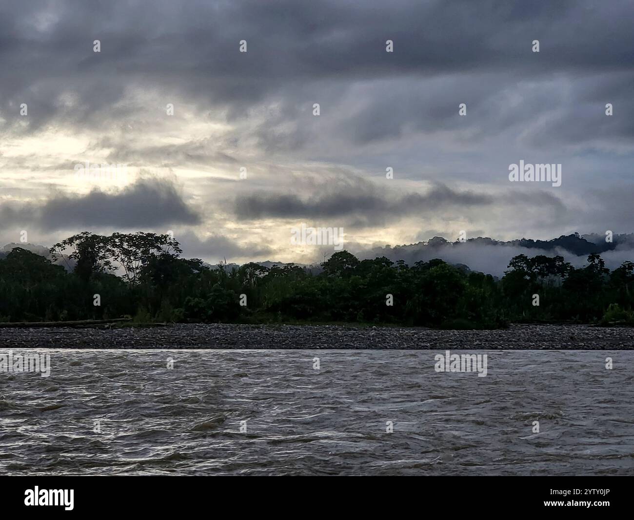 Amazon River and Rainforest, Peru, South America under Cloudy Sky Stock ...