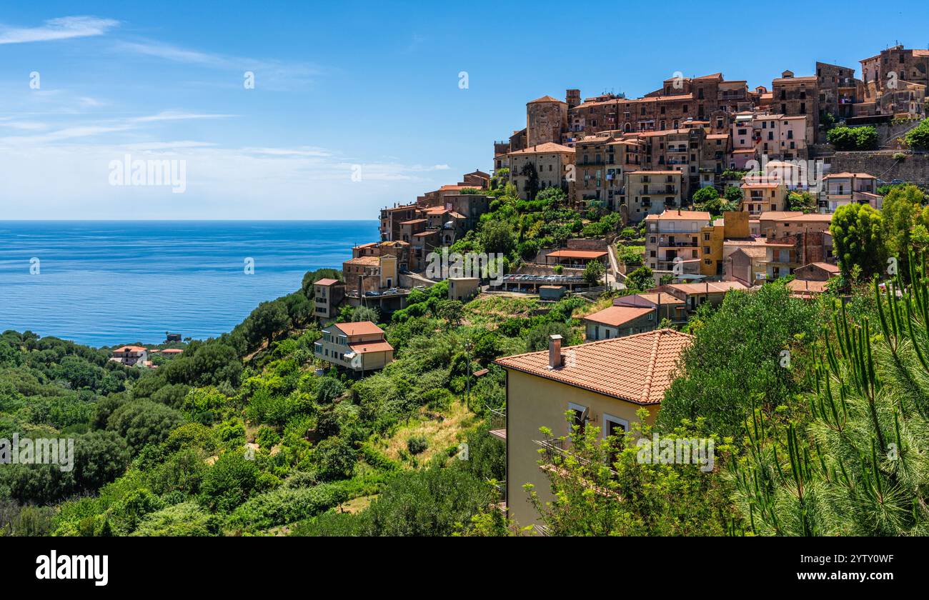 The beautiful village of Pisciotta, in the Cilento region of Campania ...