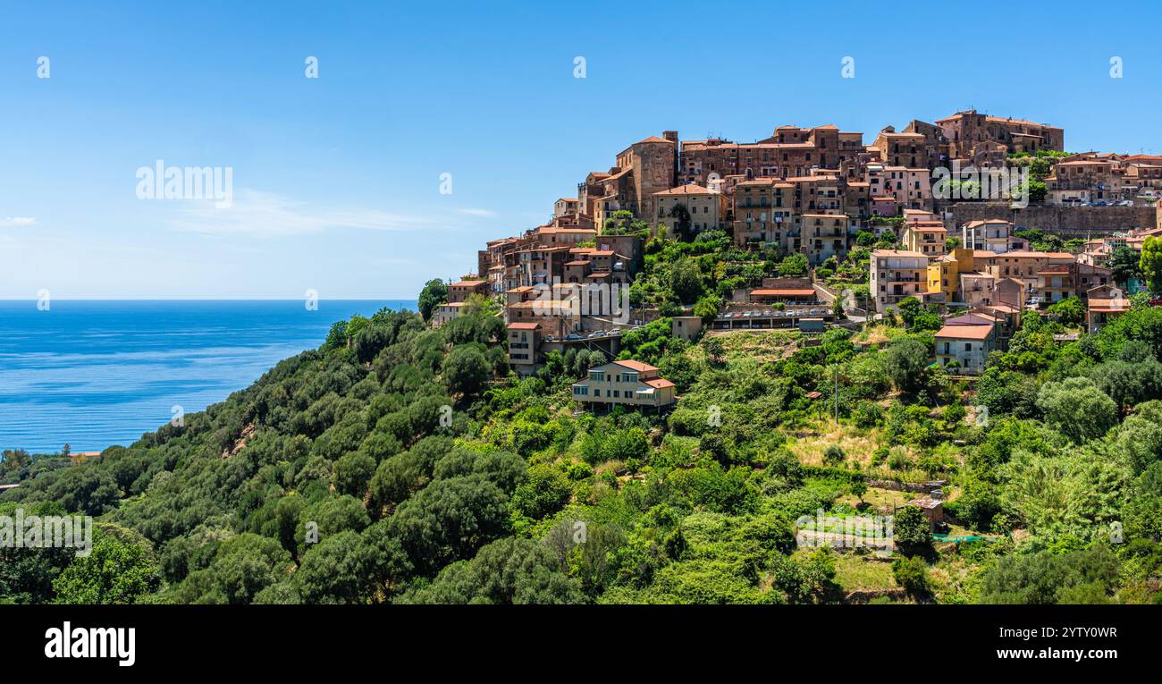 The beautiful village of Pisciotta, in the Cilento region of Campania ...