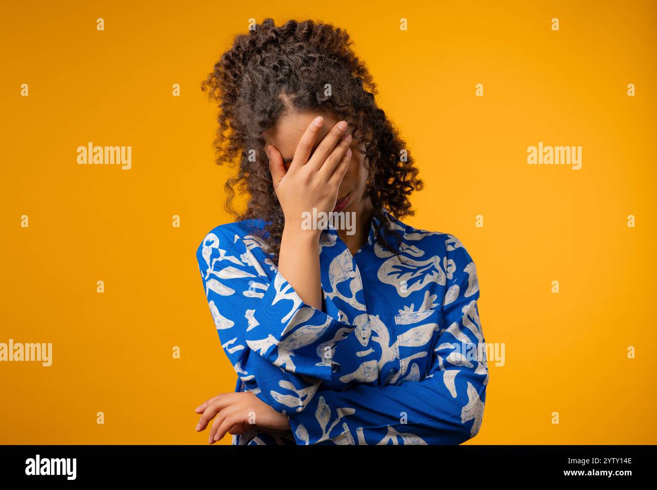 Worried confused african woman, no, forgot. Girl feeling sorrow, regret ...
