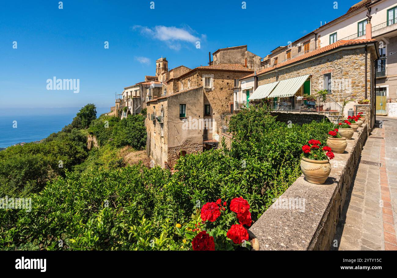 The beautiful village of Pollica, in the Cilento region of Campania ...