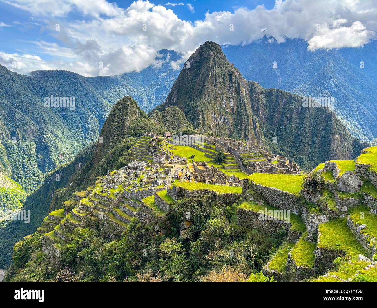 Machu Picchu Under Blue Sky and Dramatic Clouds in the Morning, Peru ...