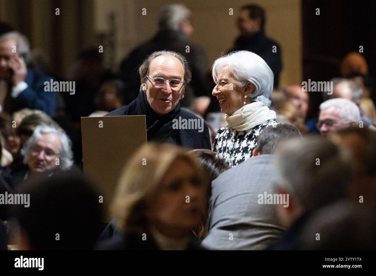 Xavier Niel with Christine Lagarde President of the European Central ...