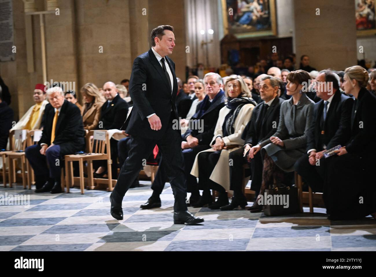 Paris, France. 07th Dec, 2024. Elon Musk attending the reopening ...