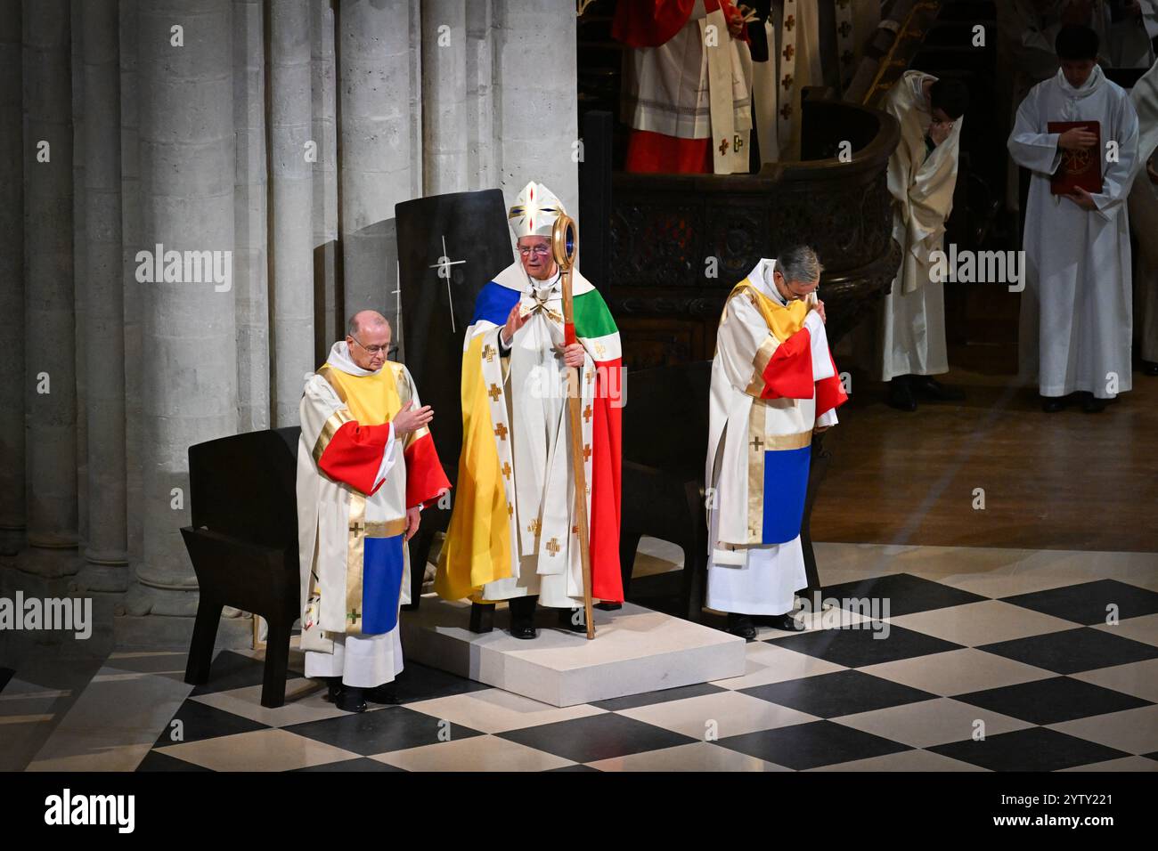 Paris, France. 07th Dec, 2024. Archbishop of Paris, Laurent Ulrich ...