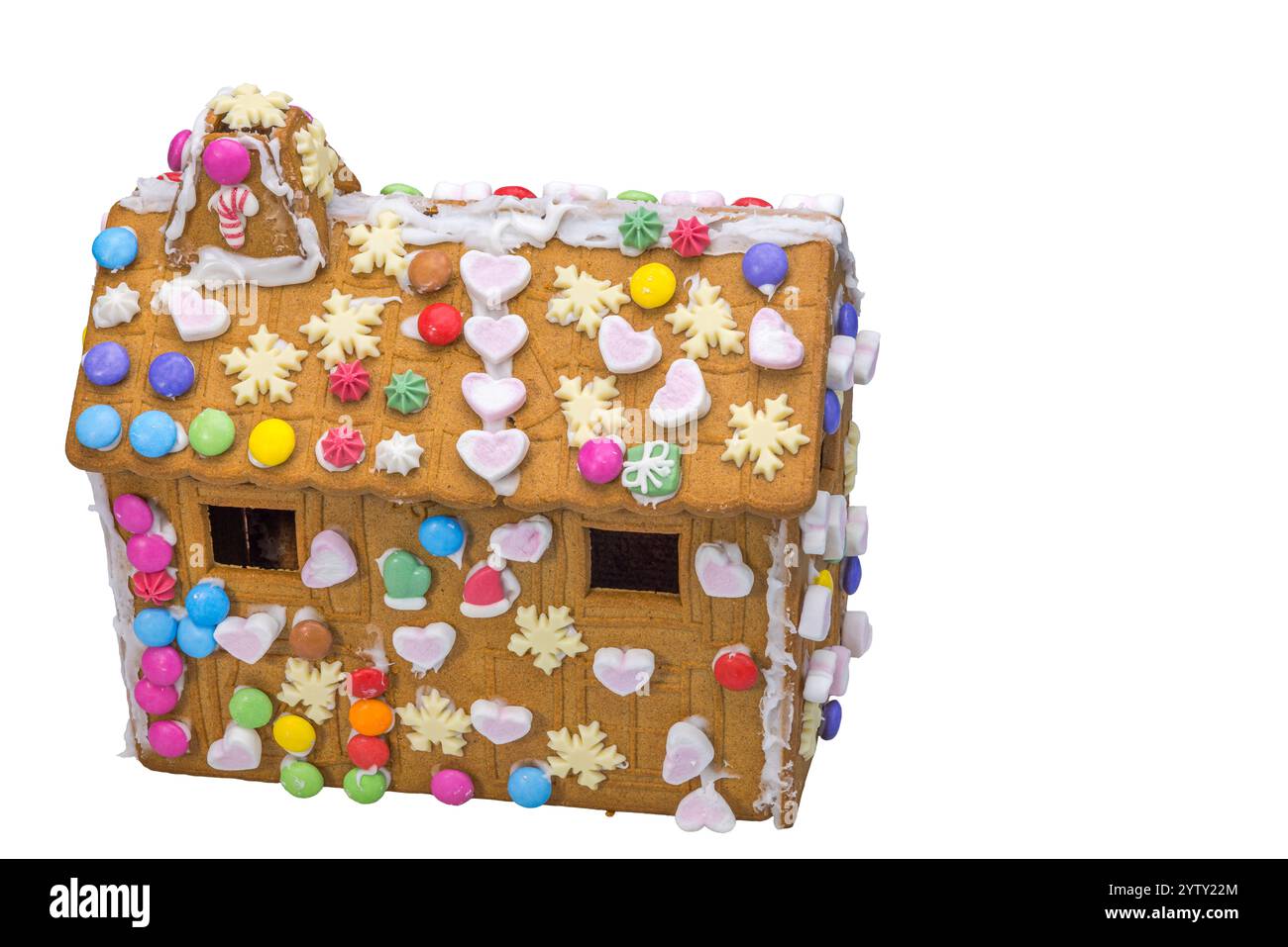 Close-up view of gingerbread house made by children to celebrate ...