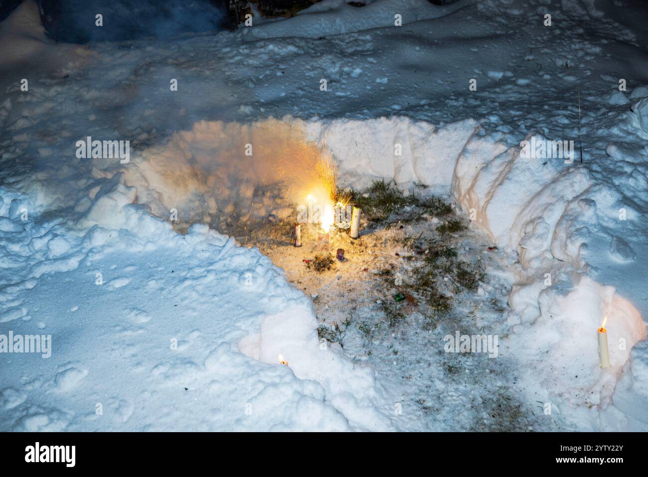 Fireworks festival in winter hi-res stock photography and images - Alamy