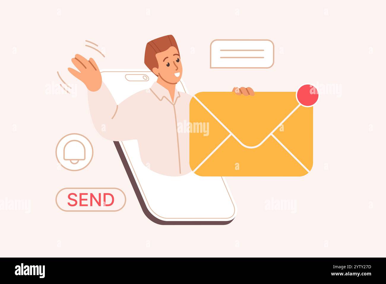 New SMS or email notification, inbox messages reminder in platforms ...