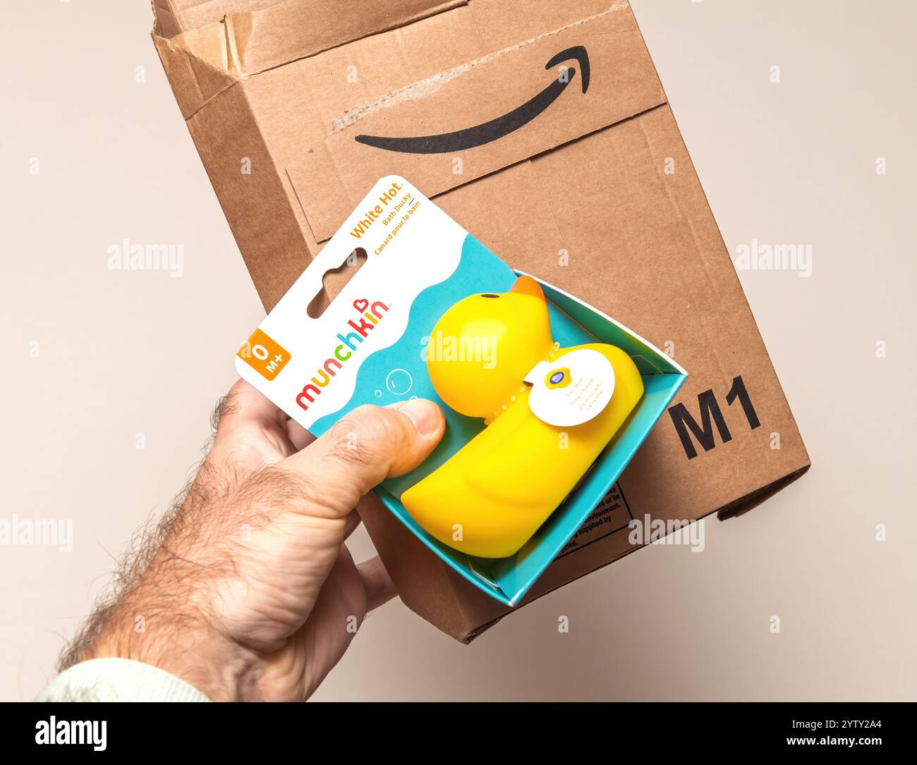 Paris, France - Sep 22, 2021: Munchkin White Hot Safety Duck with heat ...