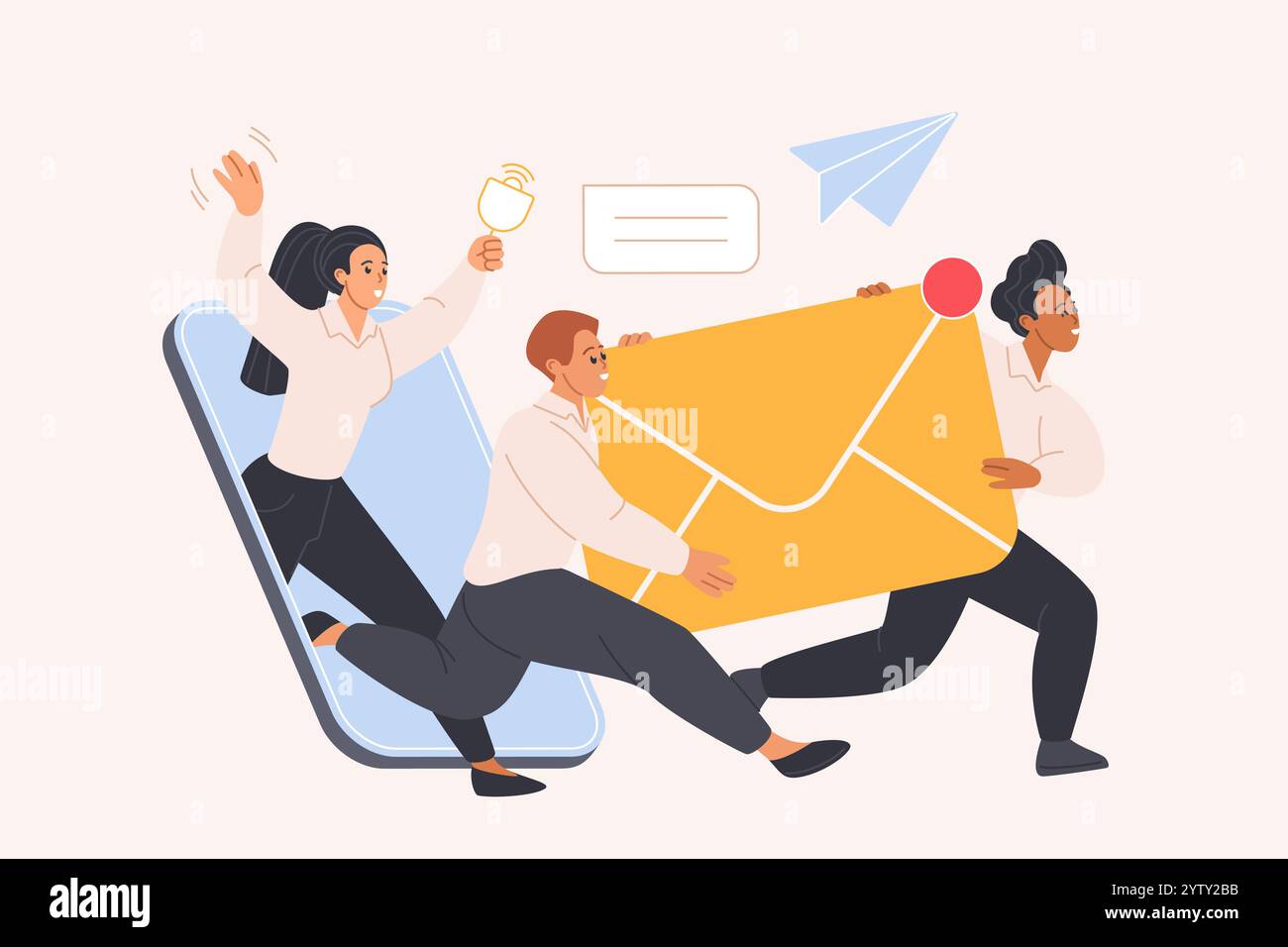 Delivery of letter and message to inbox of mail platform, subscription ...