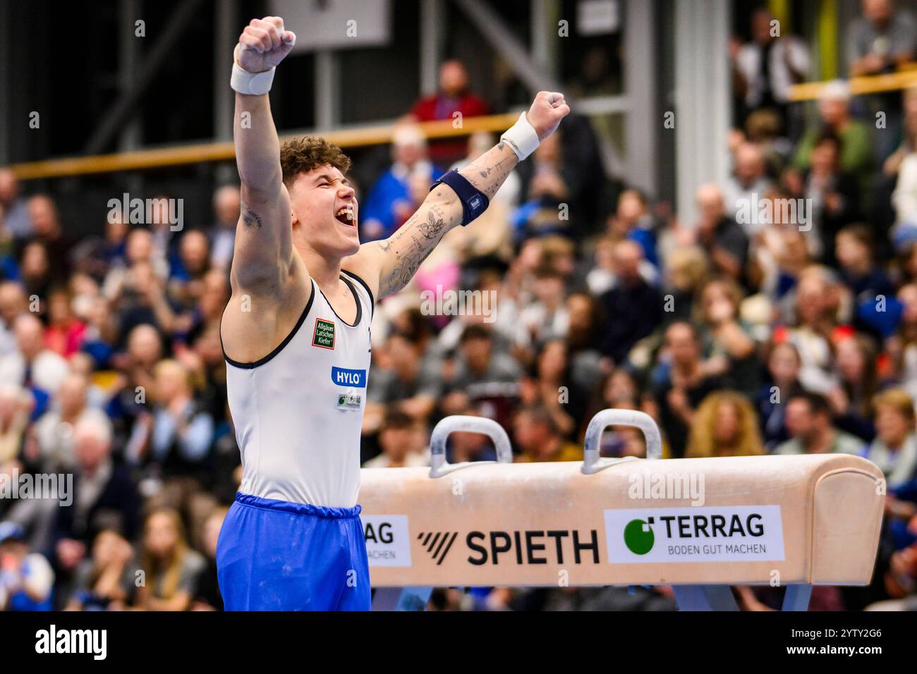 07 December 2024, Saarland, Saarbrücken: Gymnastics: DTL final 2024, men, Joachim-Deckarm-Halle ...