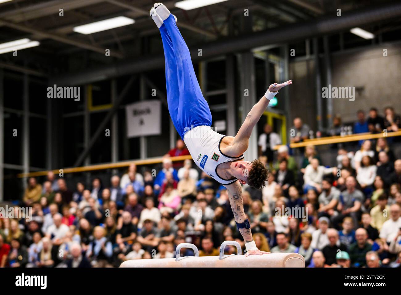 07 December 2024, Saarland, Saarbrücken: Gymnastics: DTL final 2024, men, Joachim-Deckarm-Halle ...