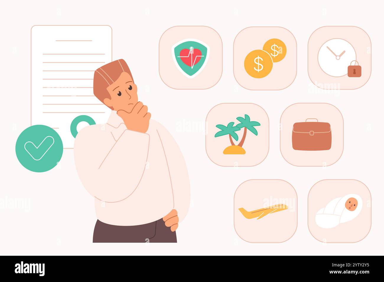 Employee benefits, motivation, bonuses and incentives. Tiny man ...