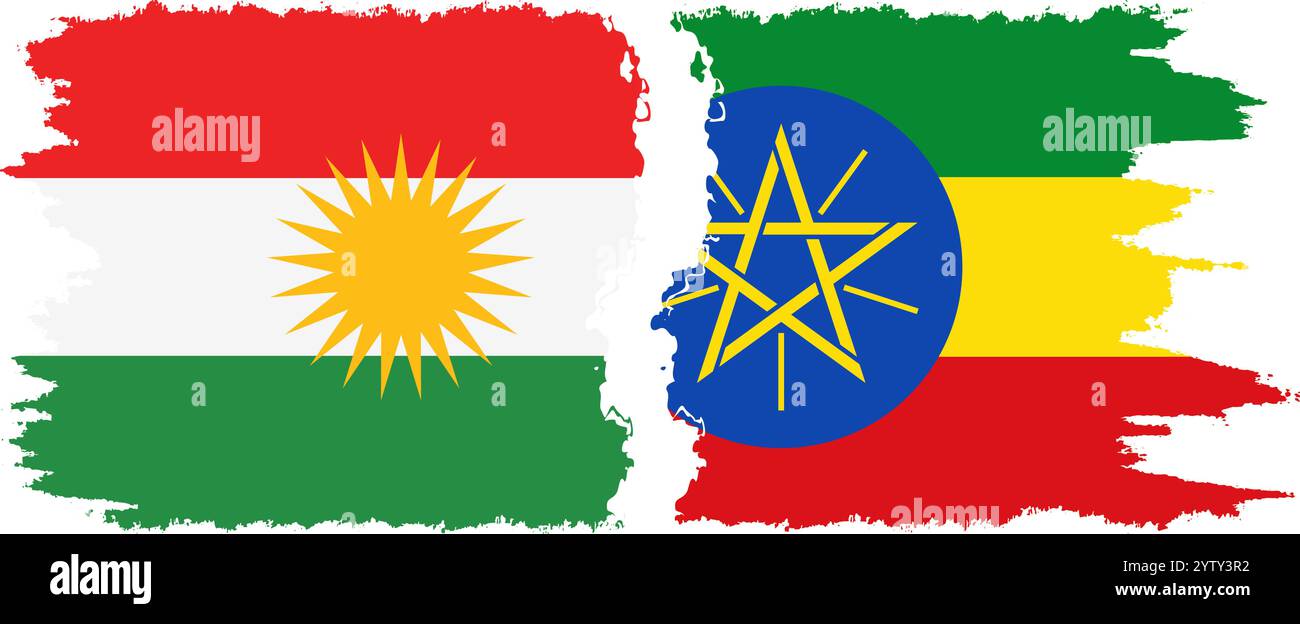 Ethiopia and Kurdistan grunge flags connection, vector Stock Vector ... Ethiopia and Kurdistan grunge flags connection, vector Stock Vector ...