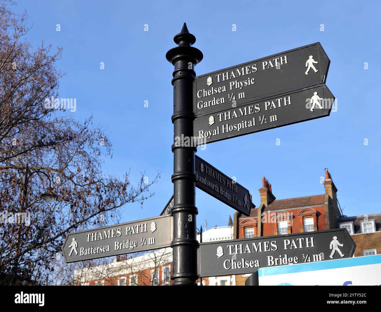 Thames Path direction signs, London, UK Stock Photo - Alamy