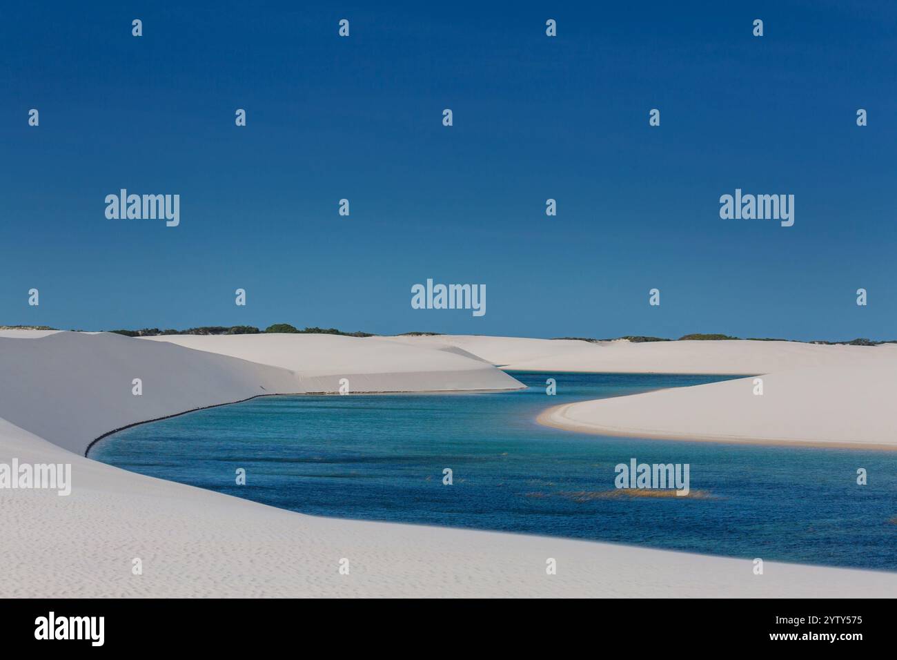 Lagoons in the desert of Lencois Maranhenses National Park, Brazil ...
