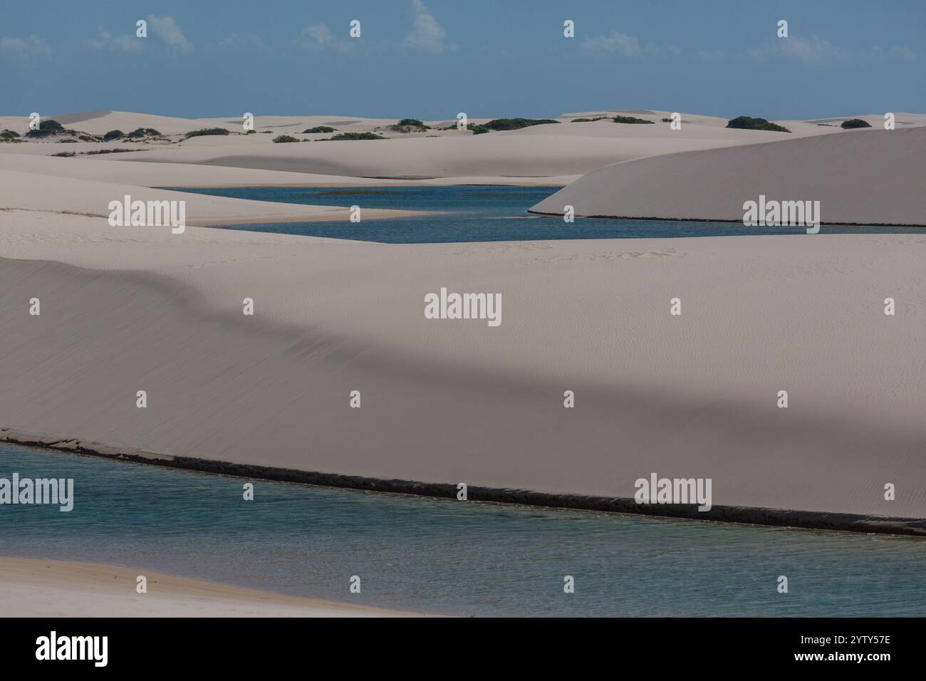 Lagoons in the desert of Lencois Maranhenses National Park, Brazil ...