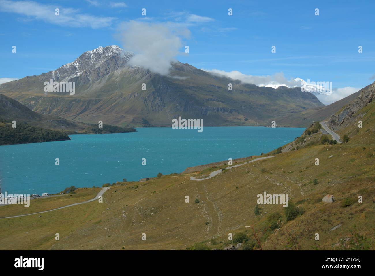 Turquoise lake winding road hi-res stock photography and images - Alamy