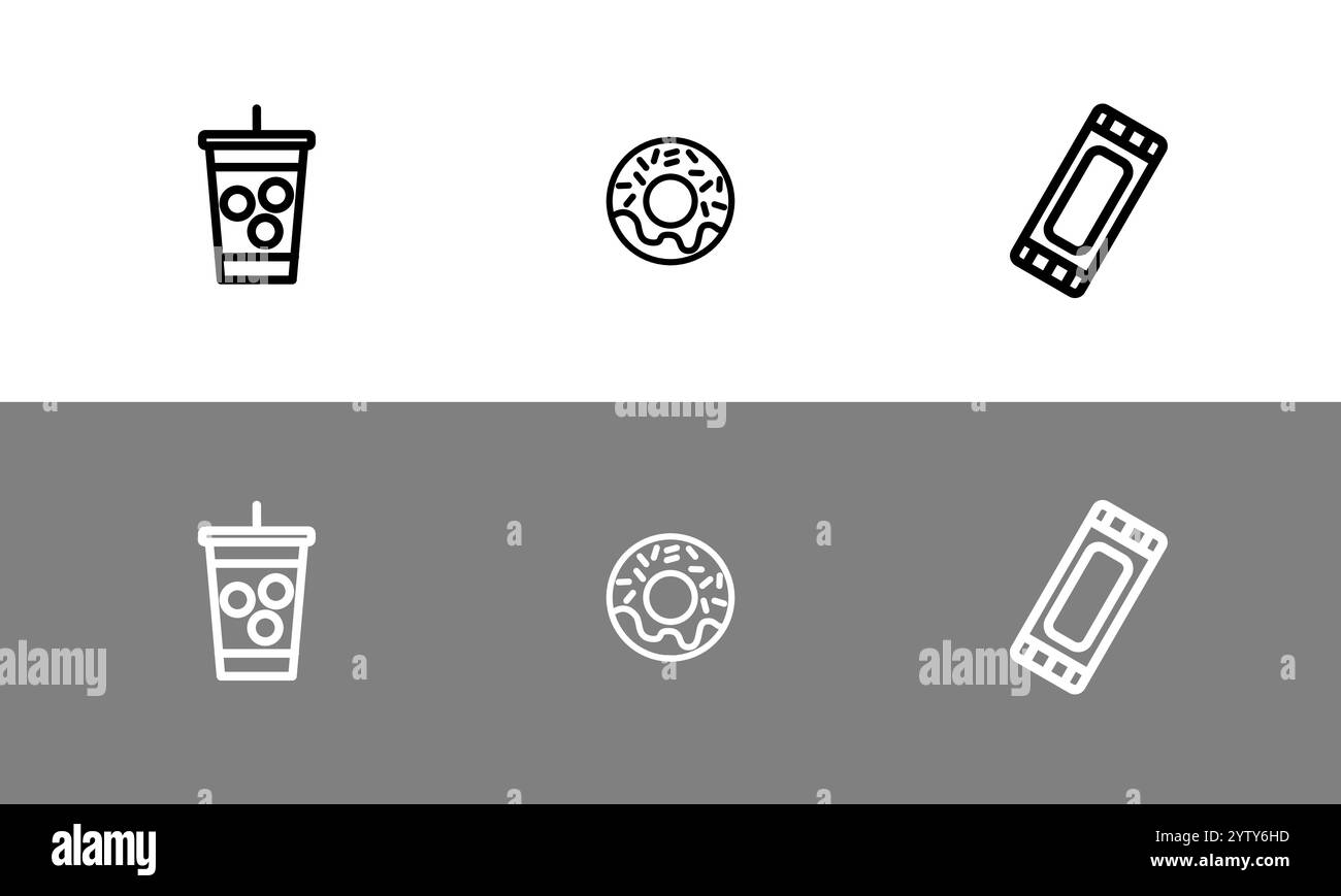 Food symbol set - flat outlined food symbols Stock Vector Image & Art ...