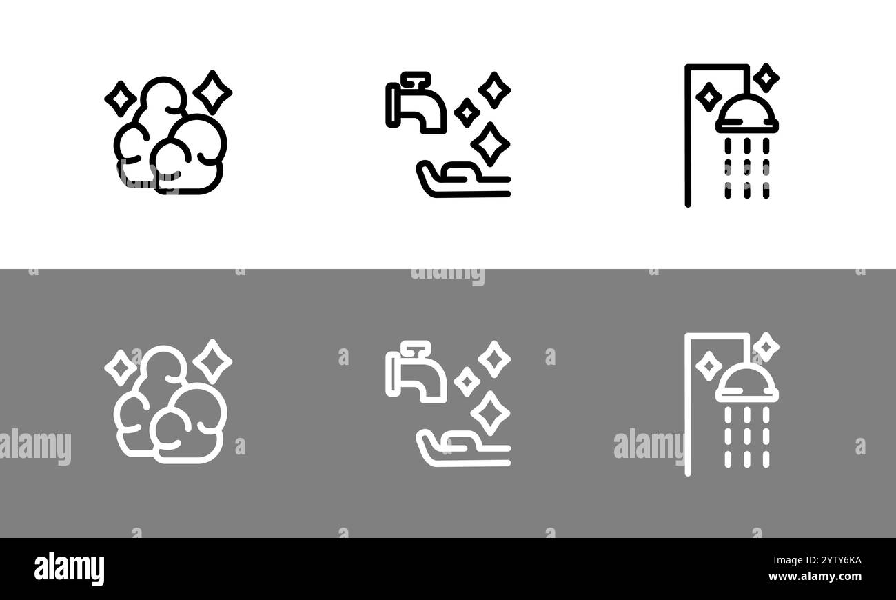 Hygiene symbol set - flat hygiene treatment symbols Stock Vector Image ...