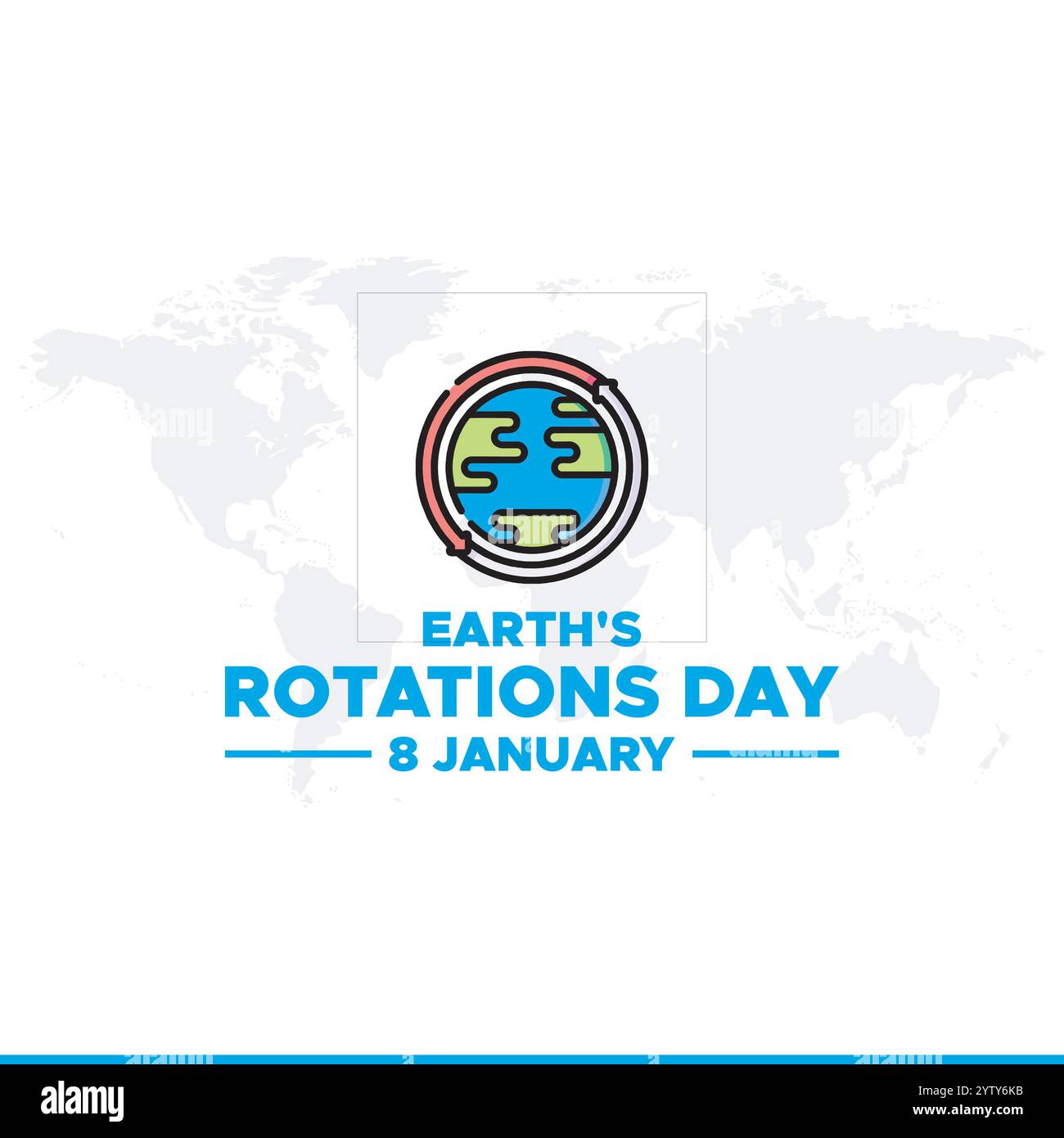 Earths Rotation Day. 8 January. earths rotation day poster, banner ...