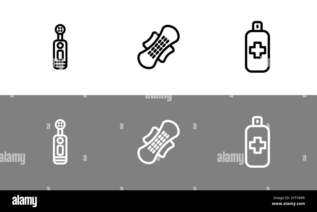 Hygiene symbol set - flat hygiene treatment symbols Stock Vector Image ...