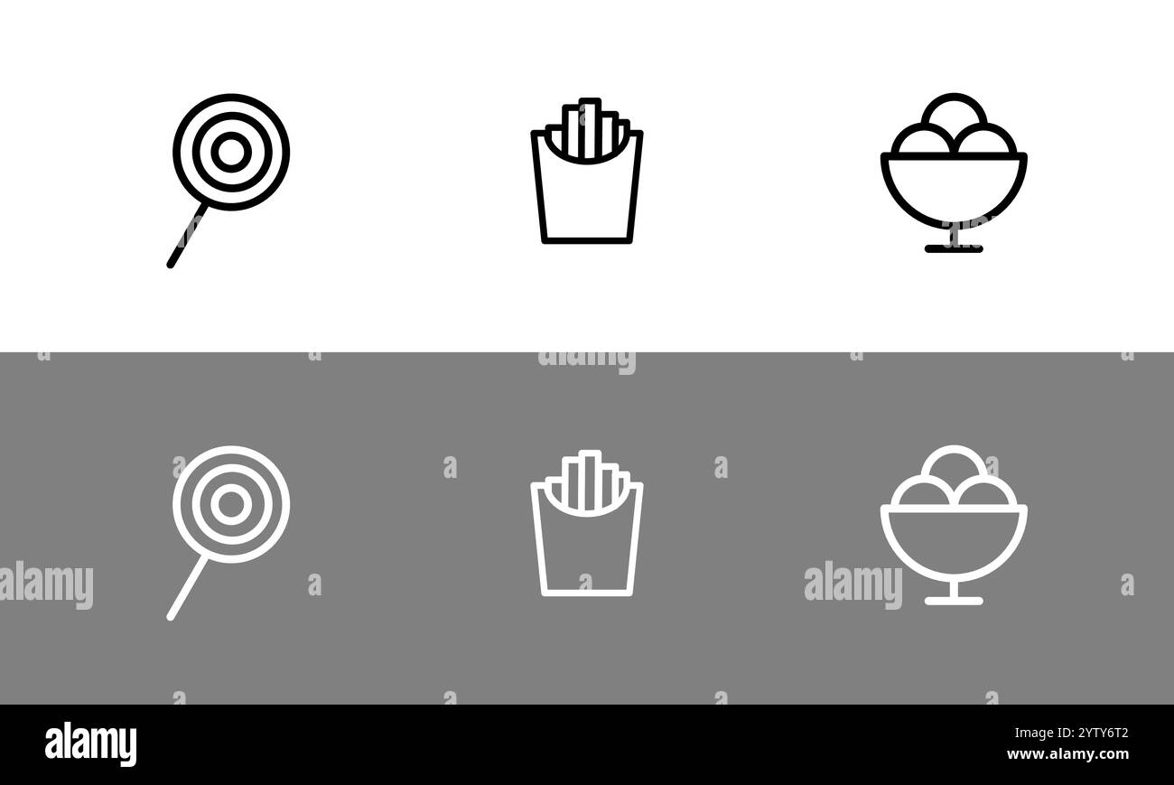 Food symbol set - flat outlined food symbols Stock Vector Image & Art ...