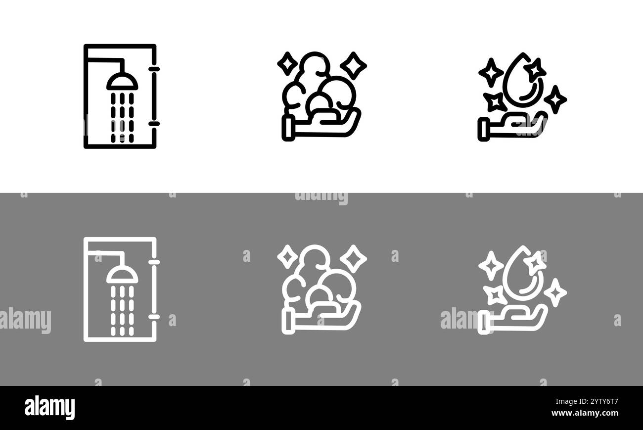 Hygiene symbol set - flat hygiene treatment symbols Stock Vector Image ...