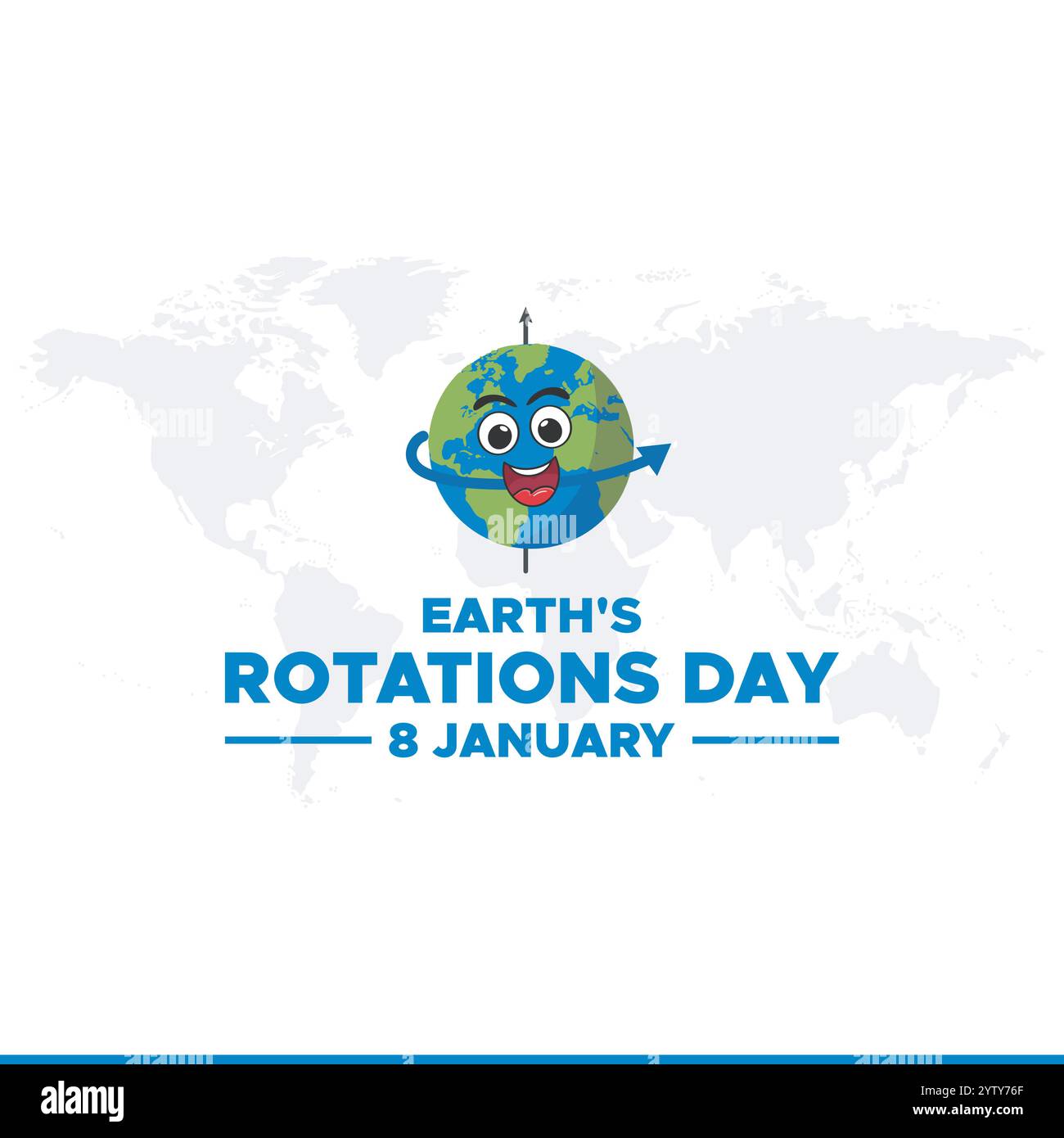 Earths Rotation Day. 8 January. earths rotation day poster, banner ...