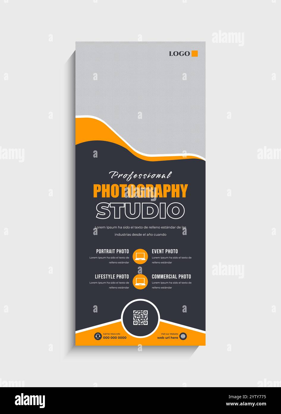 Photography service standee roll up banner template design Stock Vector ...