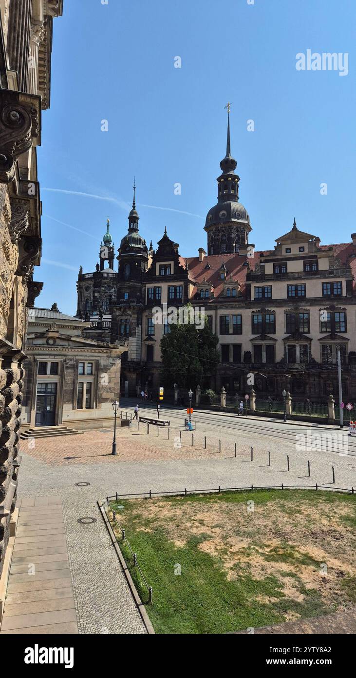 The image shows a street with beautiful historical buildings Stock ...