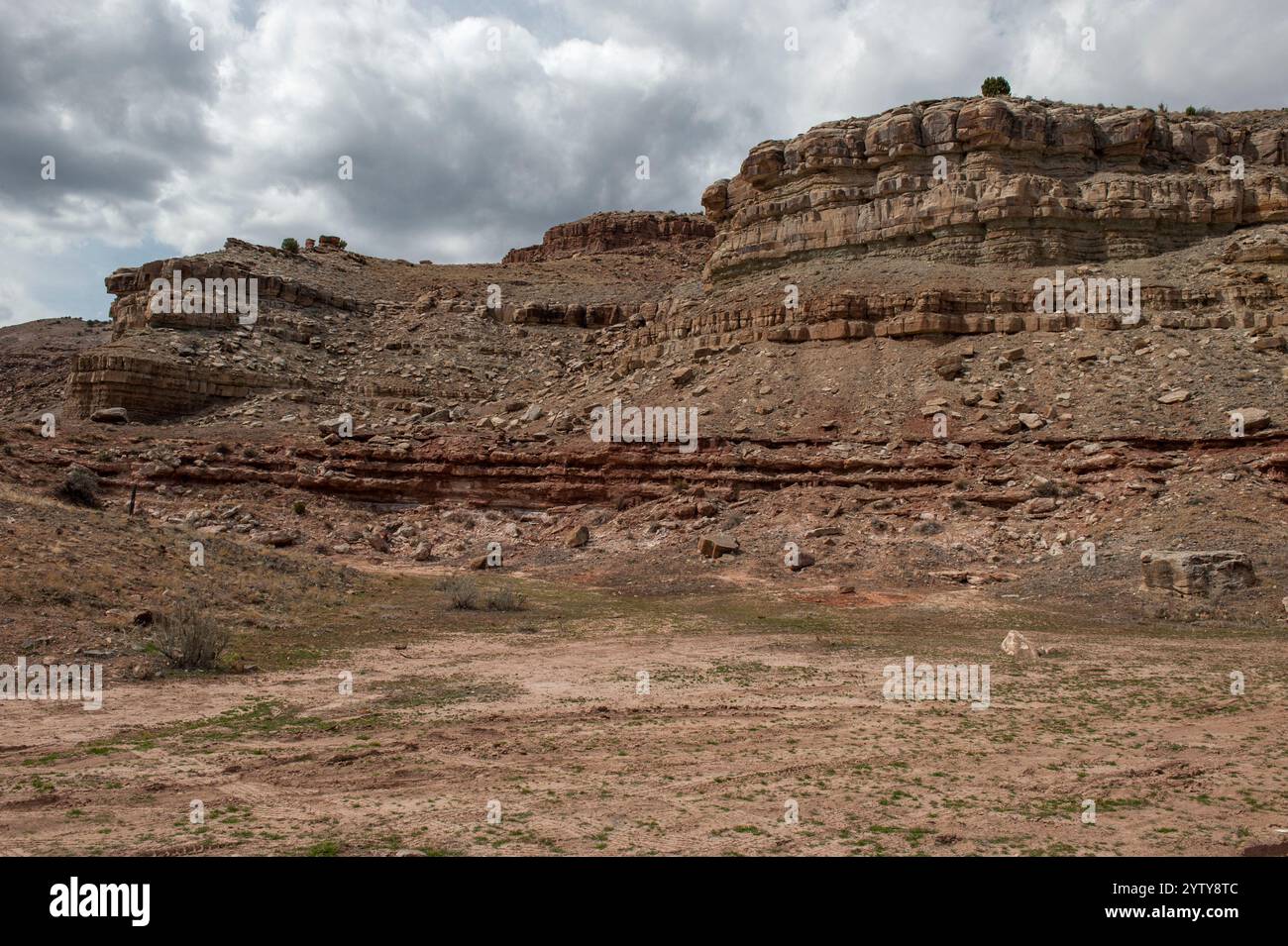 Layers of mudstone, presumably of the Morrison Formation, at the Walker ...