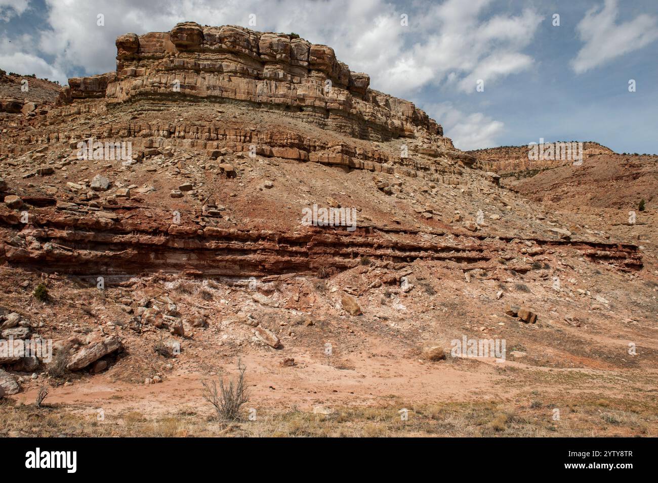 Layers of mudstone, presumably of the Morrison Formation, at the Walker ...