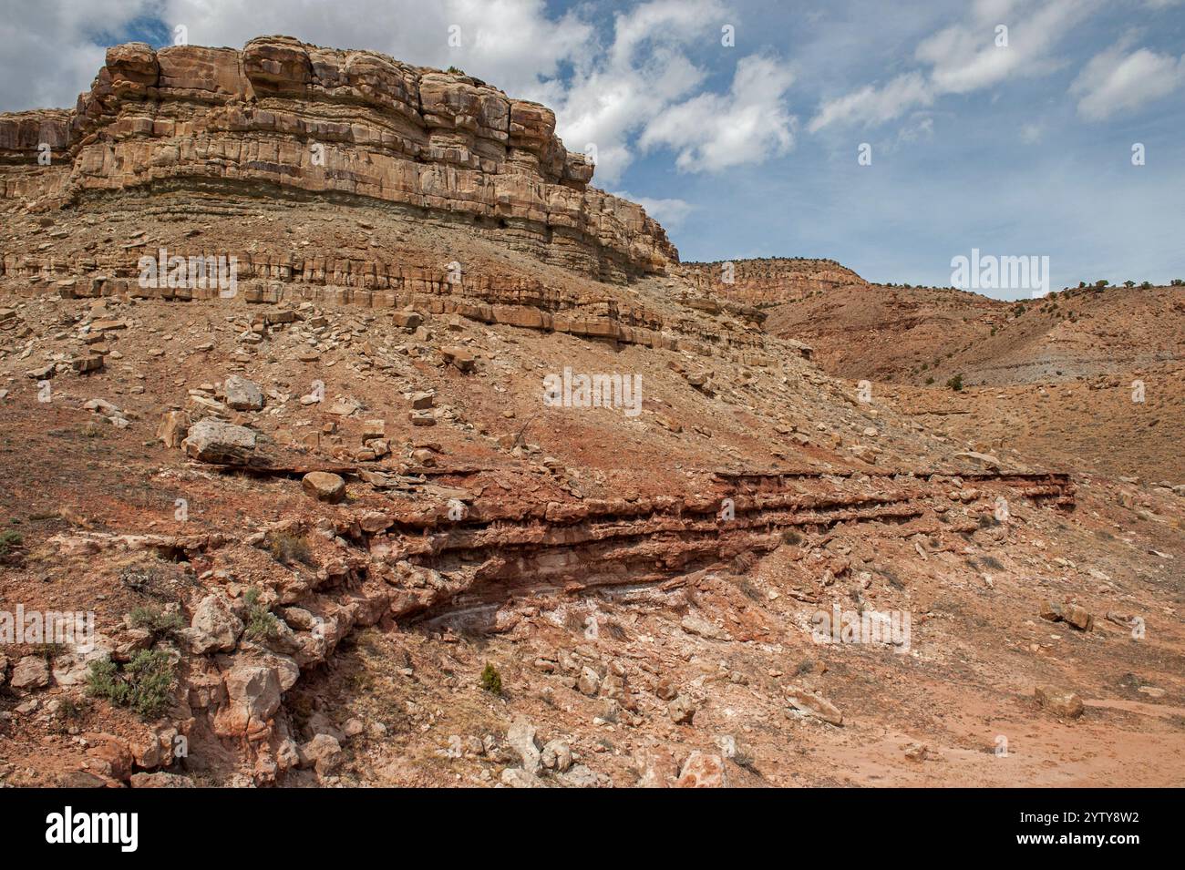 Layers of mudstone, presumably of the Morrison Formation, at the Walker ...