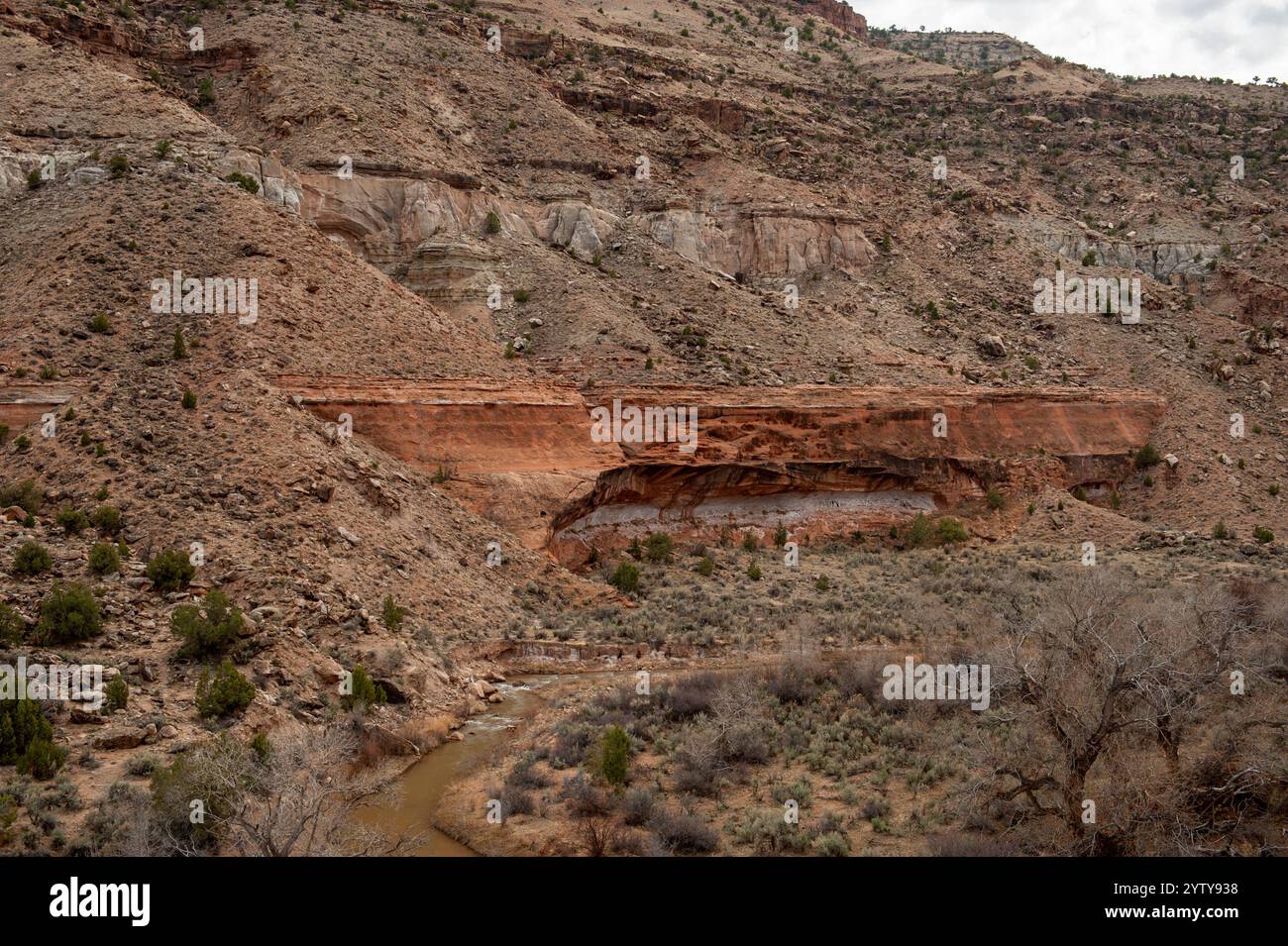 An exposure of Entrada sandstone and Morrison Formation rock above it ...