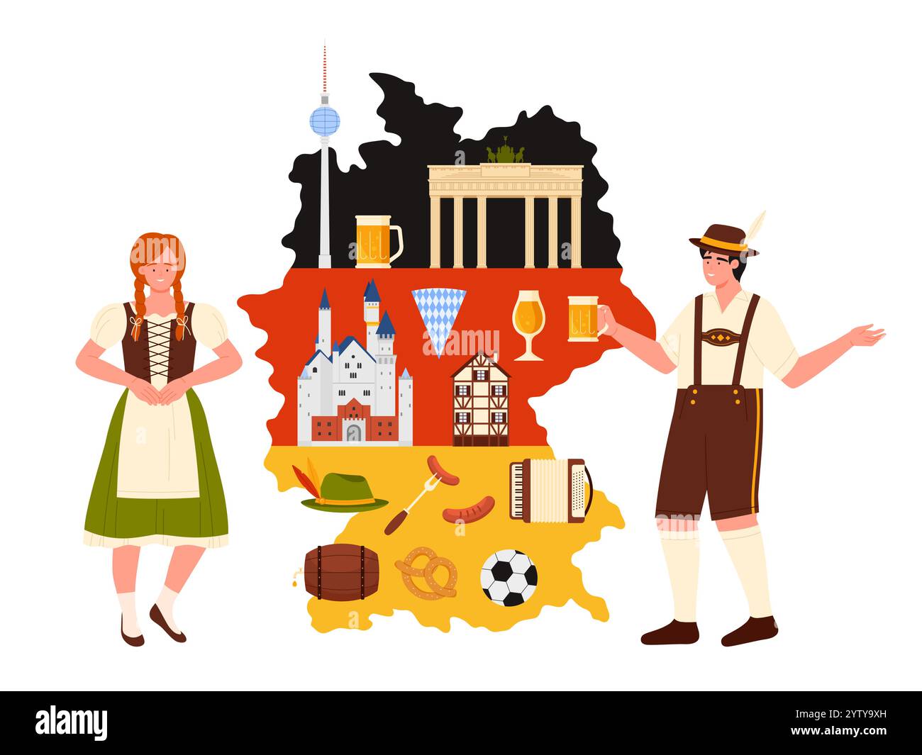 Travel to Germany, culture elements and traditional Oktoberfest food ...